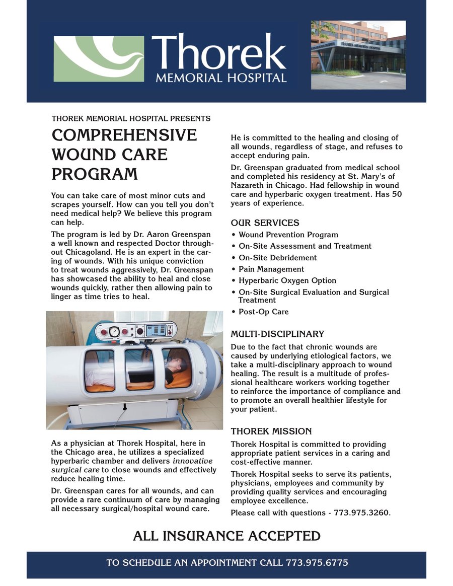 Thorek Memorial Hospital Presents our Comprehensive Wound Care Program